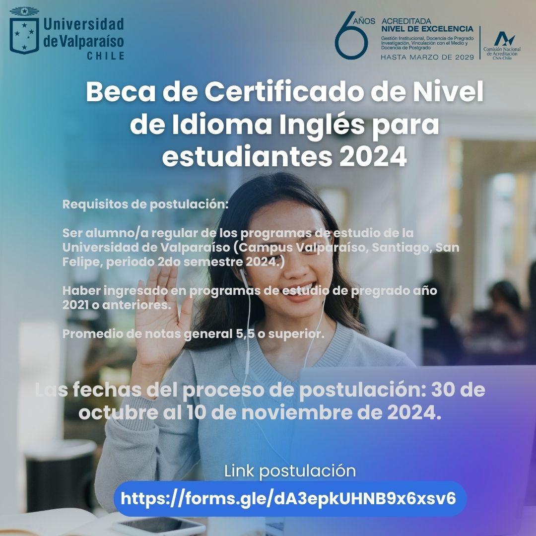 Beca de Certificado de Nivel de Idioma Inglés para estudiantes 2024